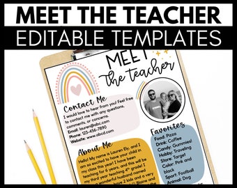 Meet the Teacher Template - Boho Rainbow - Etsy