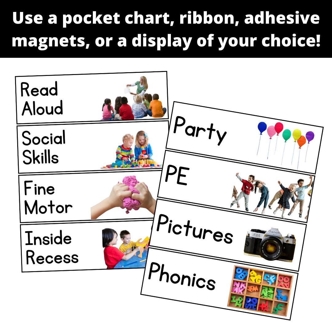 Visual Schedule Cards With Real Photos - Daily Schedule Chart - Digital ...