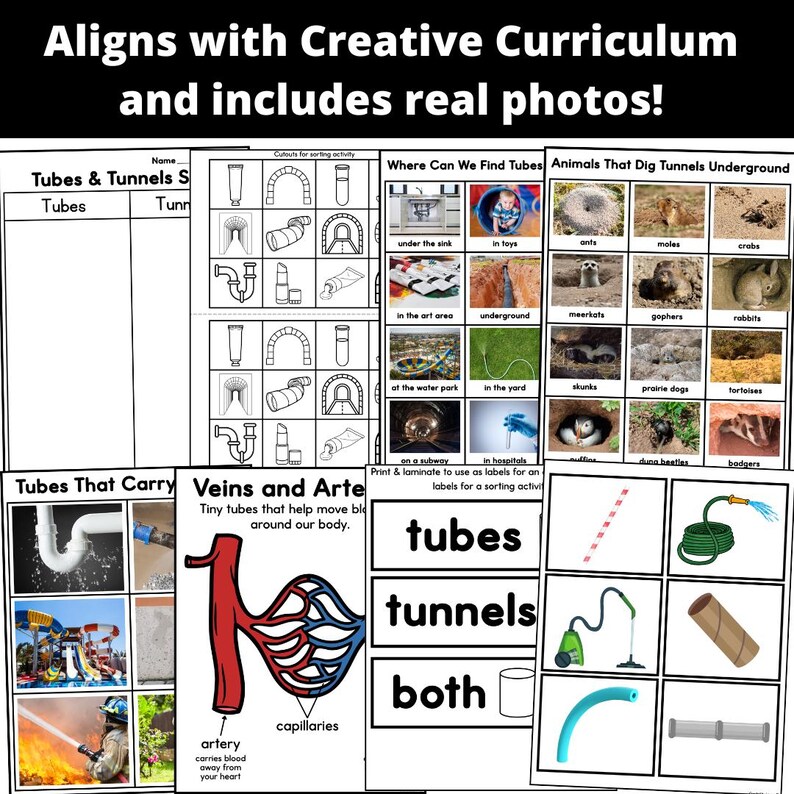 Creative Curriculum® Tubes and Tunnels Study | Pre-k Activities Bundle ...