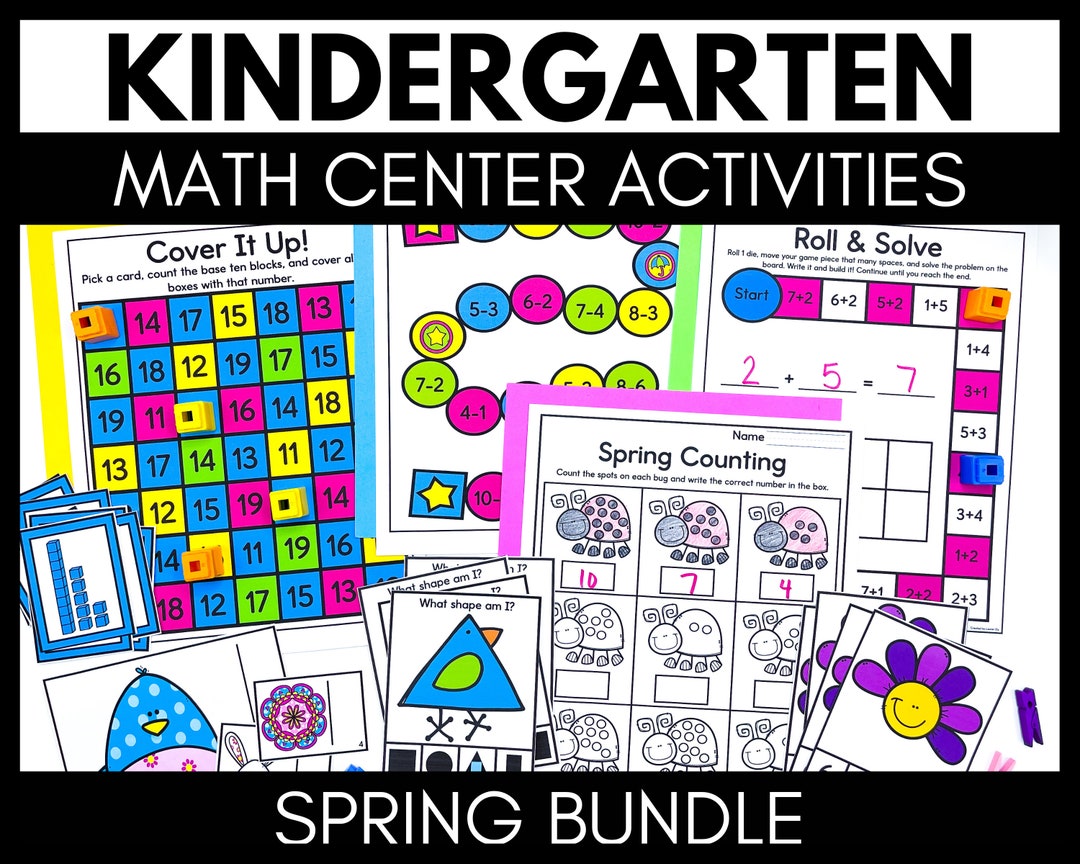 Kindergarten Math Activities and Games for SPRING Math Centers - Etsy