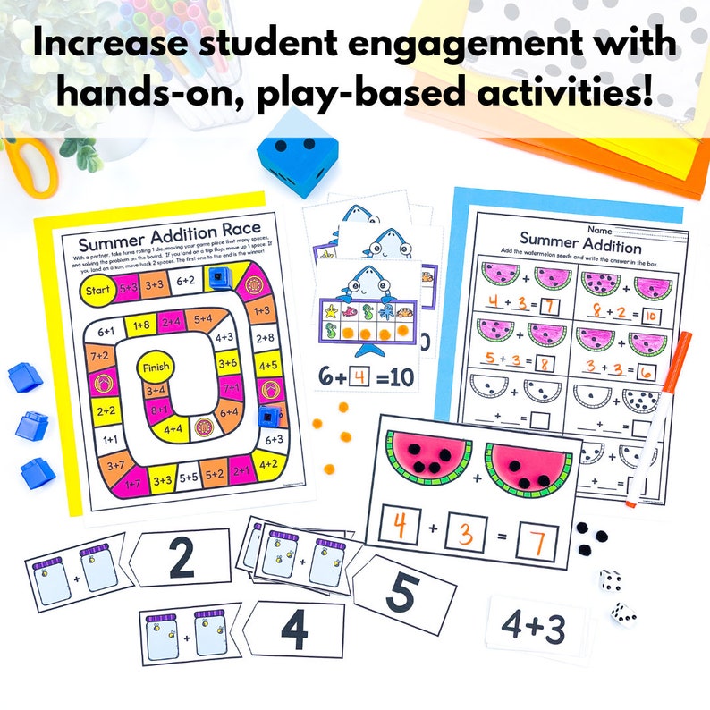 Kindergarten Math Activities and Games for SUMMER Math Centers - Etsy
