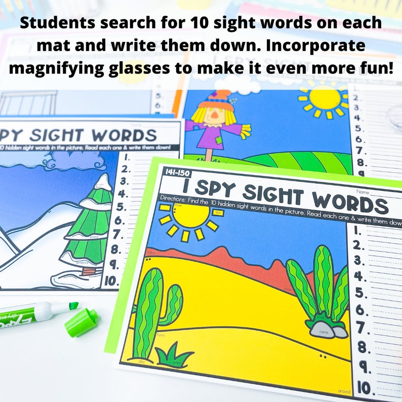 Sight Words Activities I Spy Sight Words Fry Words 101-200 - Etsy