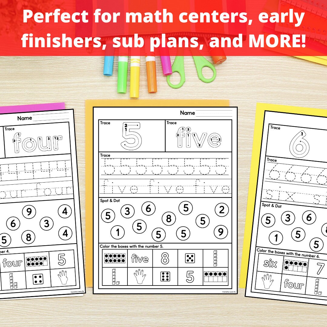 Numbers 1-20 - Number Sense and Number Tracing Worksheets - Etsy