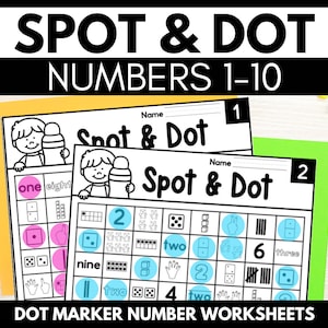 Number Sense Worksheets - Dot Marker Pages Numbers 1-10 - Kindergarten ...