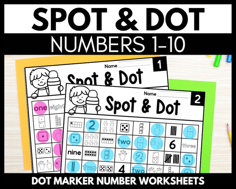 Number Sense Worksheets - Dot Marker Pages Numbers 1-10 - Kindergarten ...