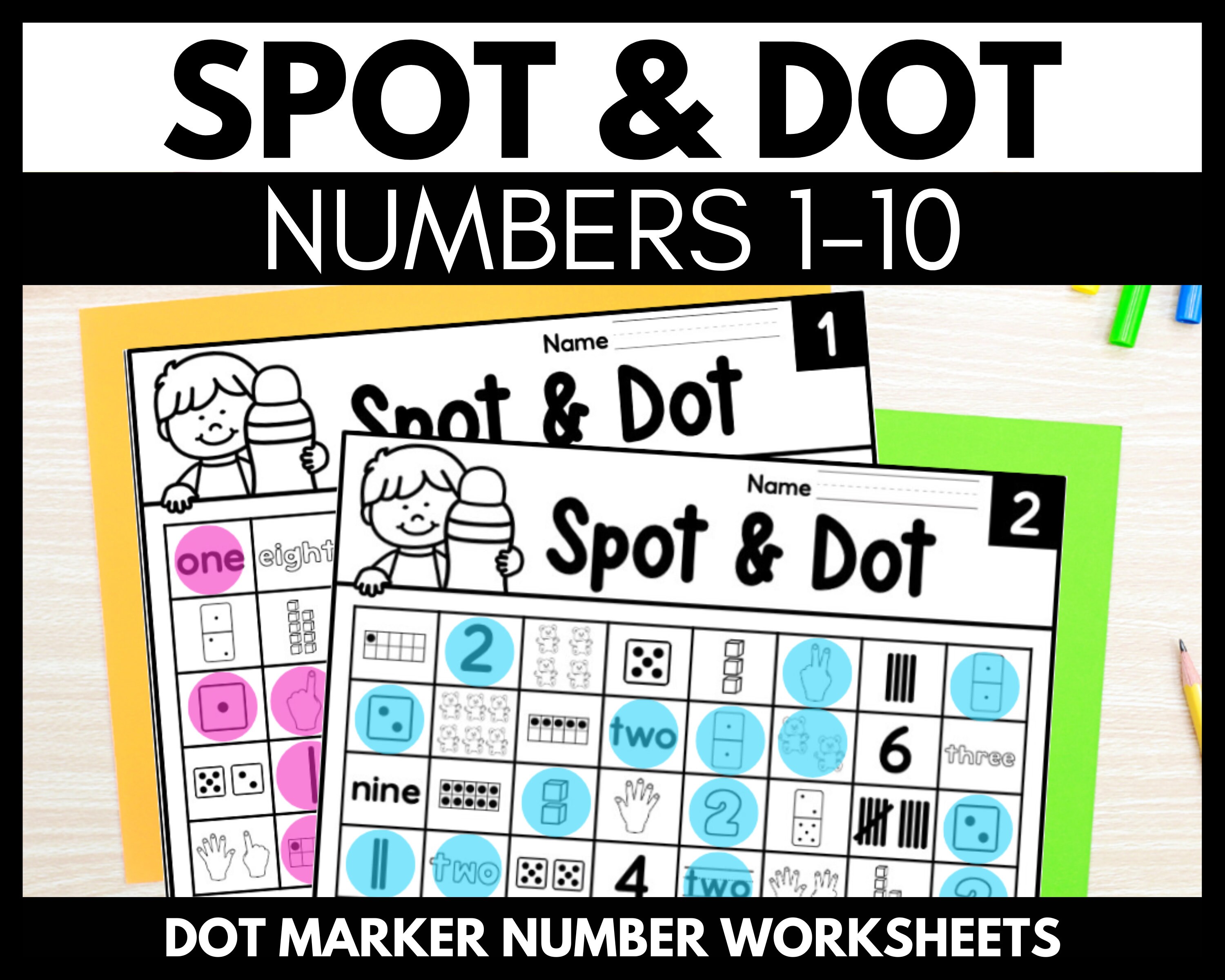 Number Sense Worksheets - Dot Marker Pages Numbers 1-10 - Kindergarten ...