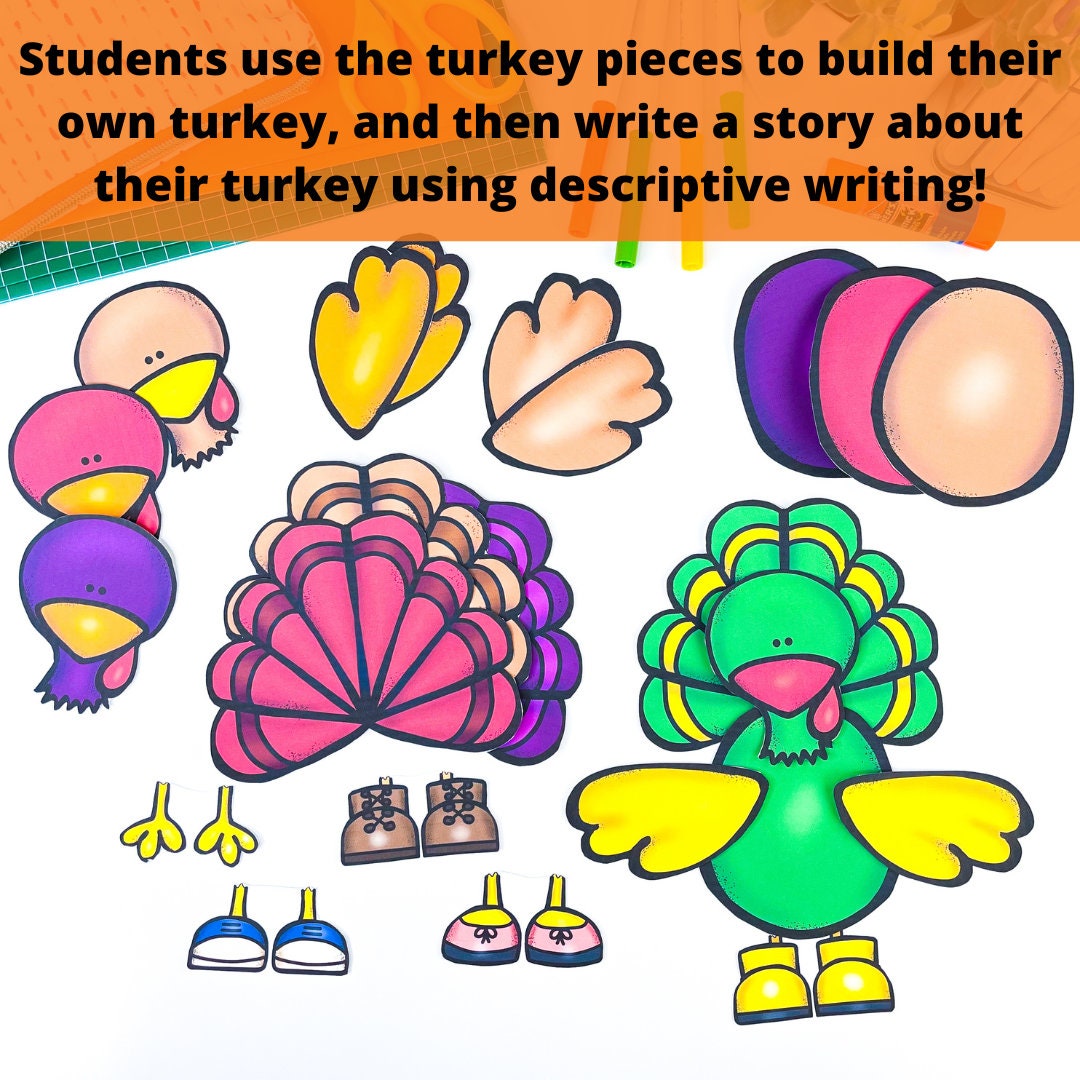 Writing Center Activity - Thanksgiving - Descriptive Writing - Build a ...