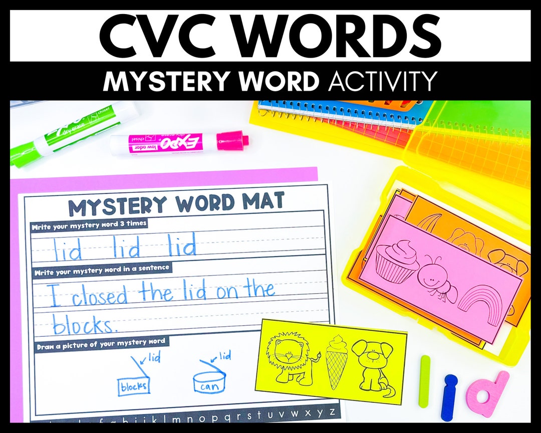 CVC Words - Mystery Word Activity for Kindergarten Literacy Centers - Etsy
