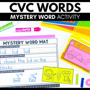 CVC Words - Mystery Word Activity for Kindergarten Literacy Centers - Etsy