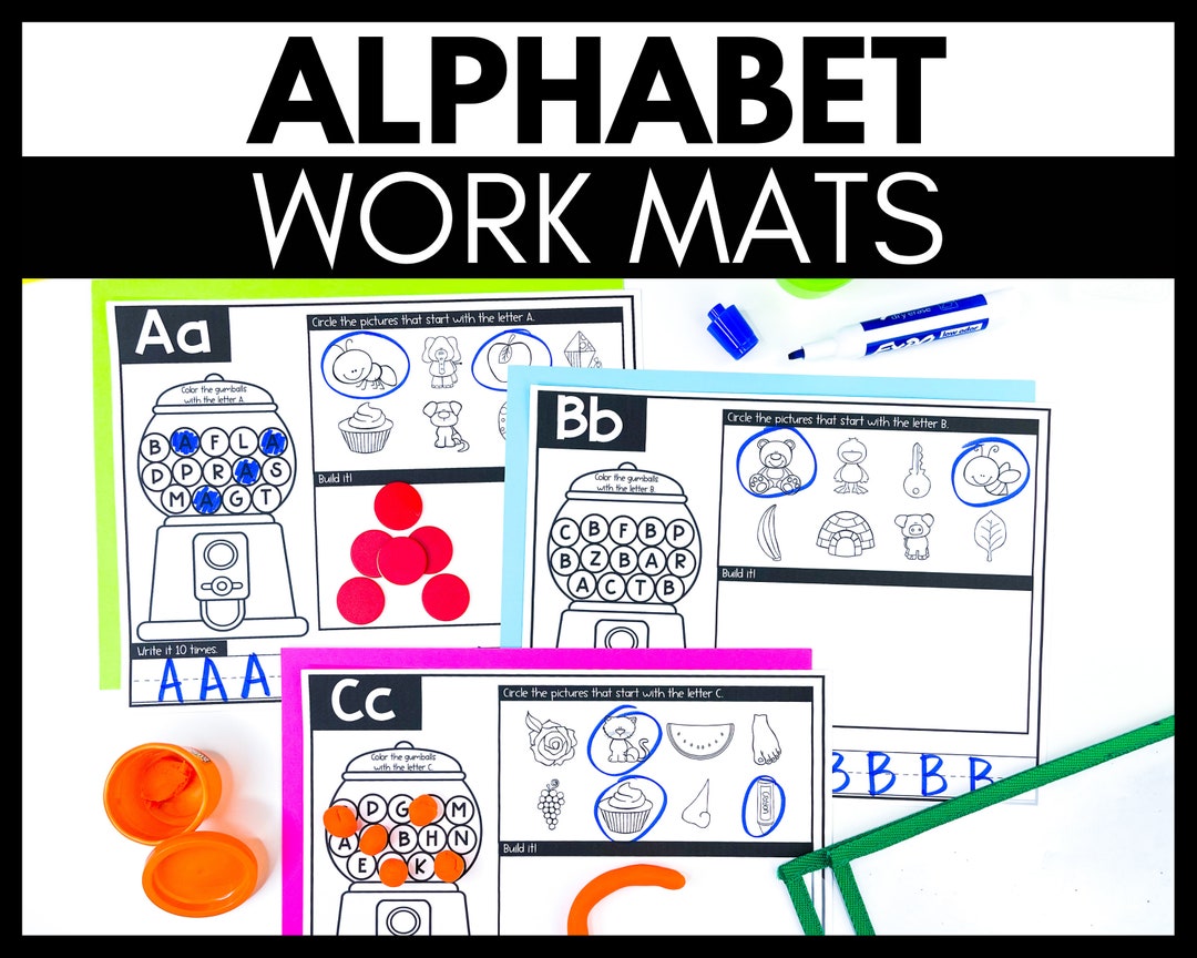 Alphabet Mats - Literacy Center Activity - Letter Recognition - Etsy