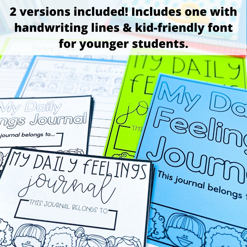 Social Emotional Learning Activities - Daily Feelings Check in Journal ...
