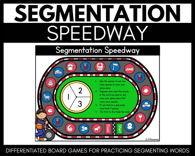 Segmenting Words - Segmentation Board Games for Literacy Centers - SOR - Etsy