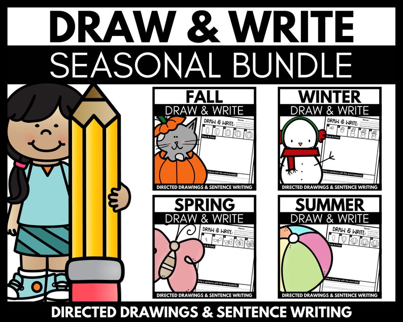 Directed Drawing & Sentence Writing - Writing Center Year Long Bundle ...