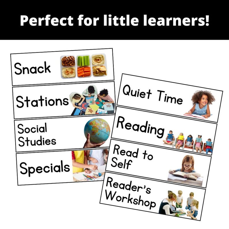 Visual Schedule Cards With Real Photos - Daily Schedule Chart - Digital ...