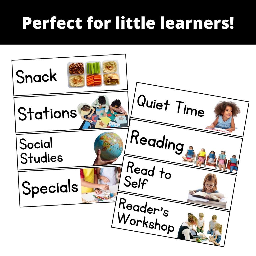 Visual Schedule Cards With Real Photos - Daily Schedule Chart - Digital ...