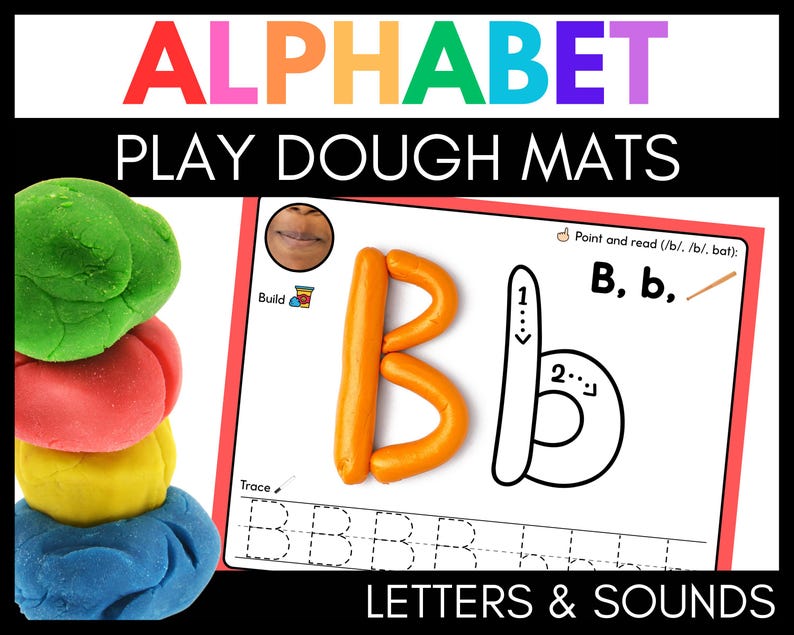 Letters and Sounds Play Dough Mats - Uppercase and Lowercase Alphabet ...