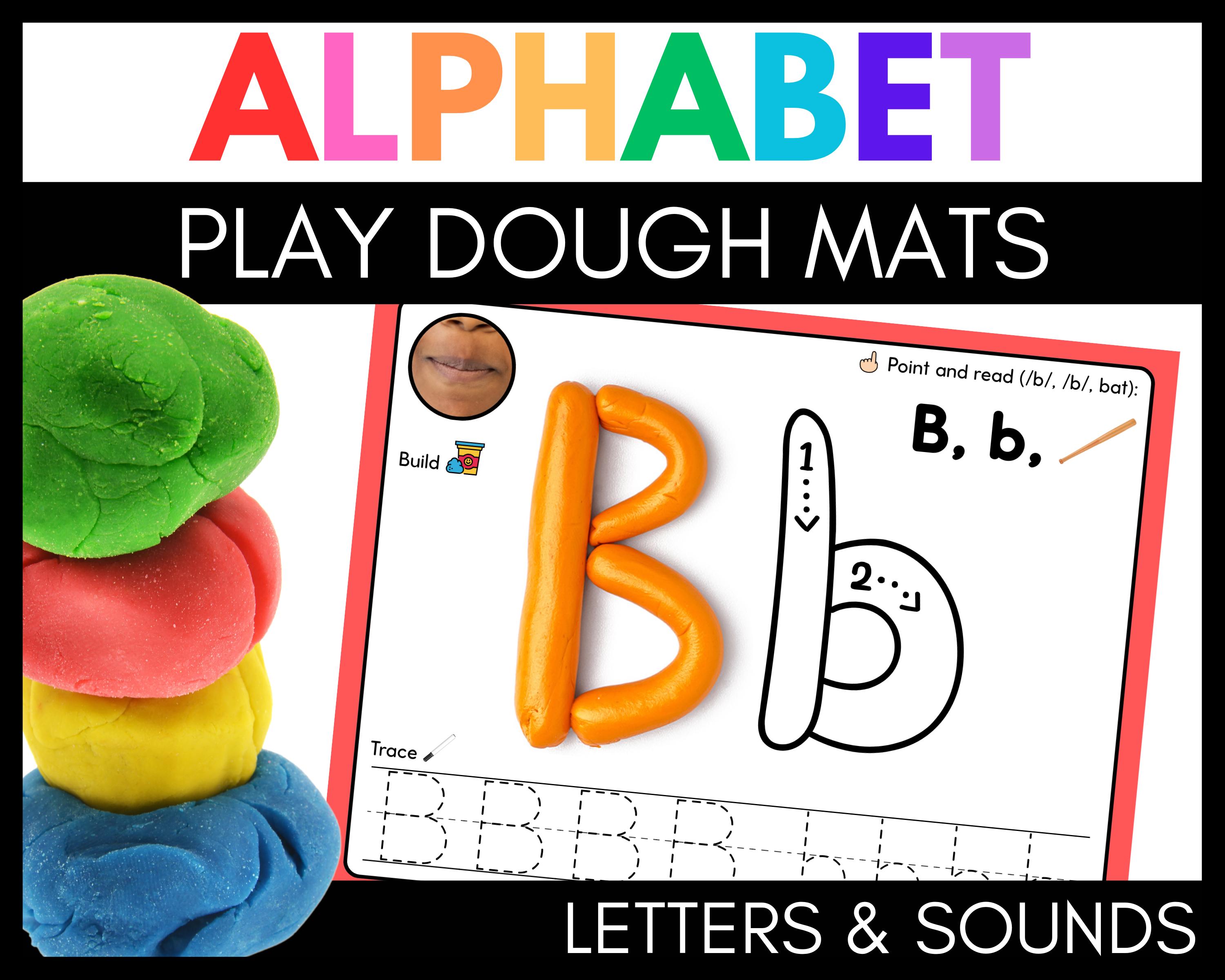 Letters and Sounds Play Dough Mats - Uppercase and Lowercase Alphabet ...
