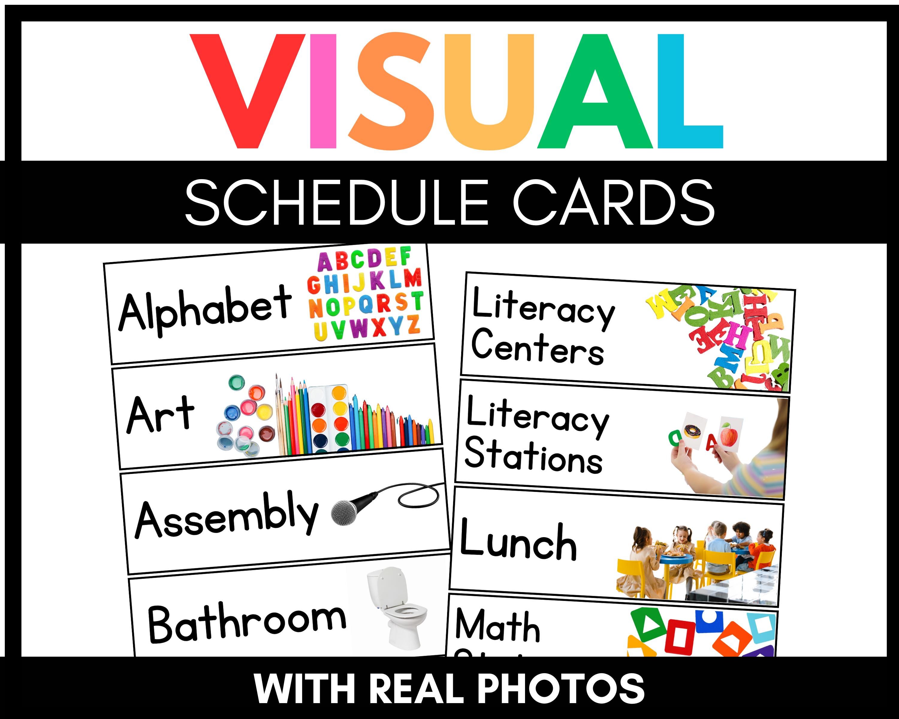 Visual Schedule Cards With Real Photos - Daily Schedule Chart - Digital ...