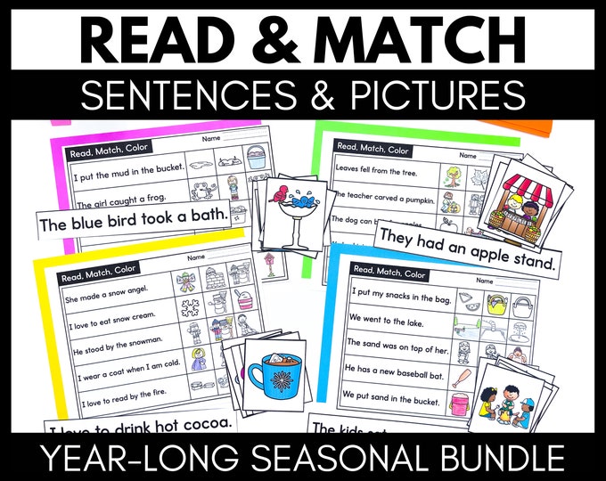 Fall, Winter, Spring & Summer Seasonal Bundle. Math and Literacy ...