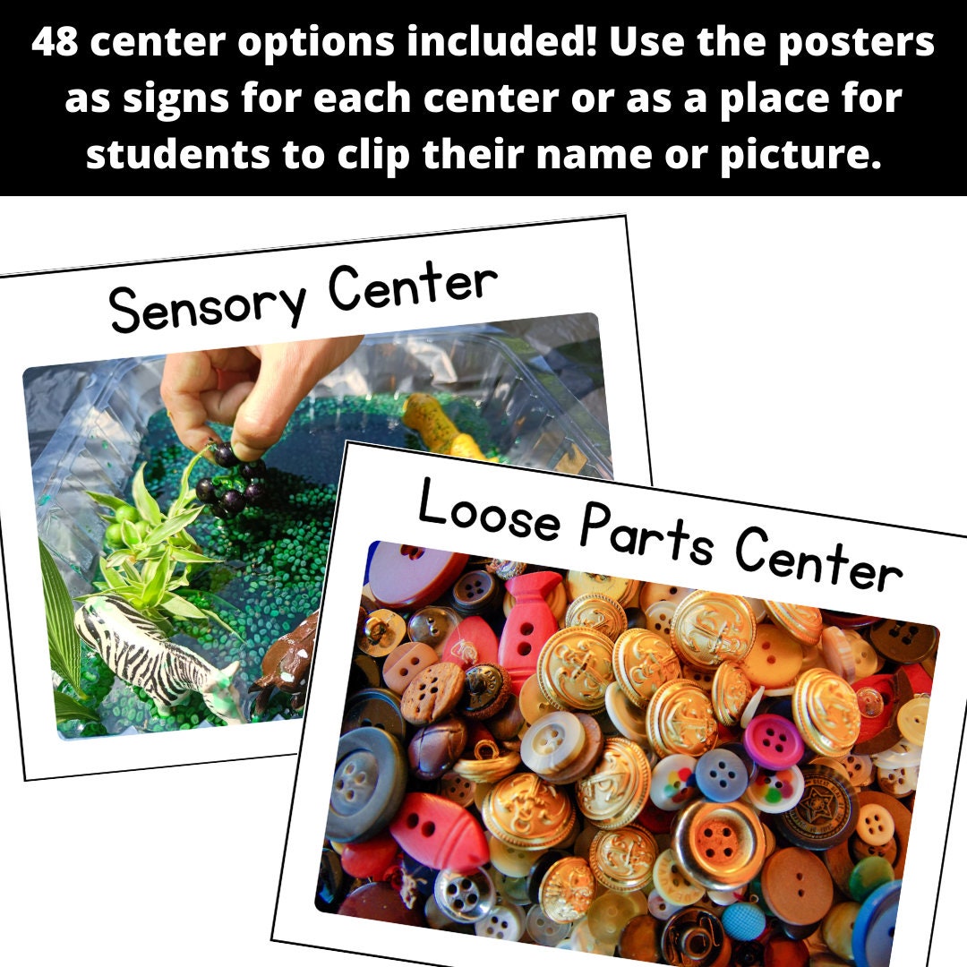 Center Signs and Choice Board Labels for Preschool Pre-k and ...