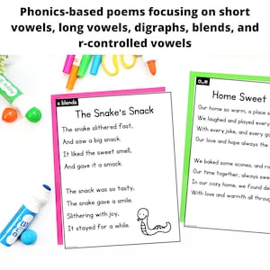 Phonics Poems for Grades K-2 - Phonics and Fluency - Etsy