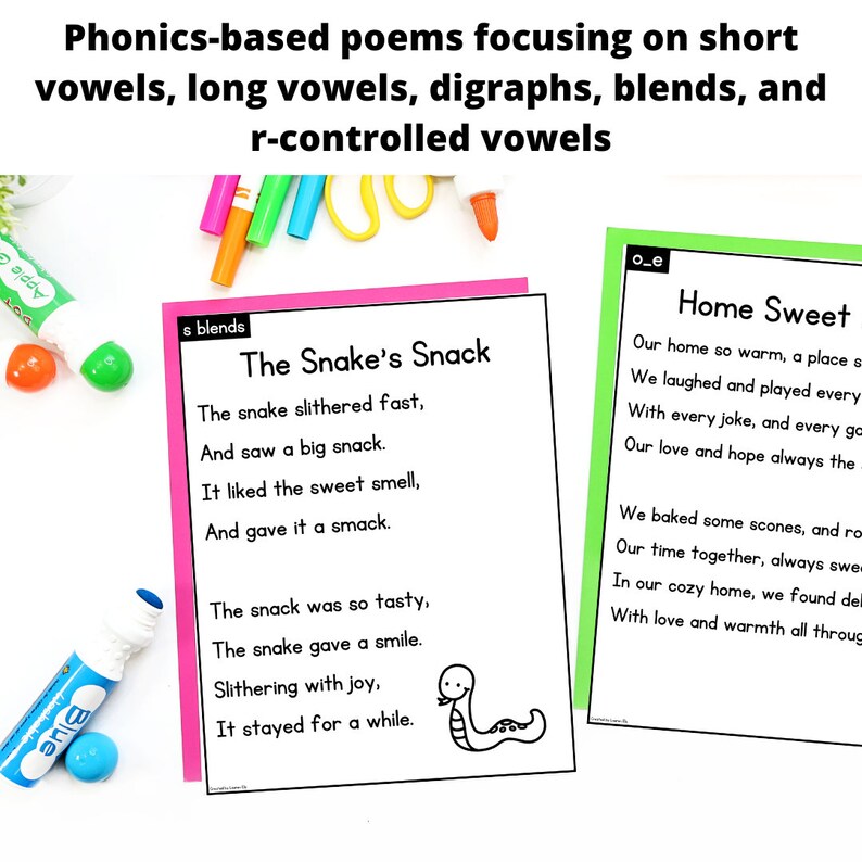 Phonics Poems for Grades K-2 - Phonics and Fluency - Etsy