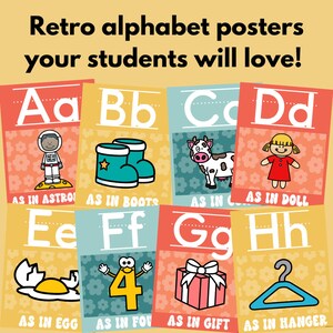 Retro Classroom Posters Alphabet Poster Set Classroom Decor - Etsy