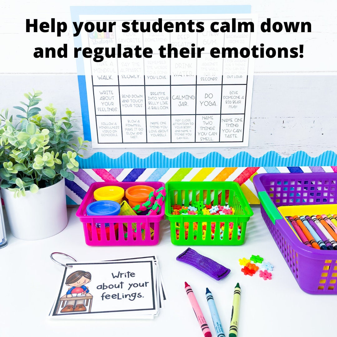 Calming Corner Poster & Cards With Calming Strategies - Calm Down ...