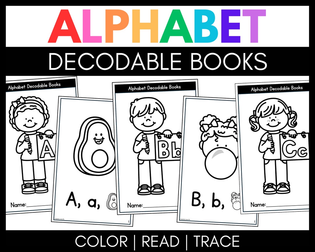 Alphabet Decodable Readers - Phonics Books Color Read & Trace - Etsy