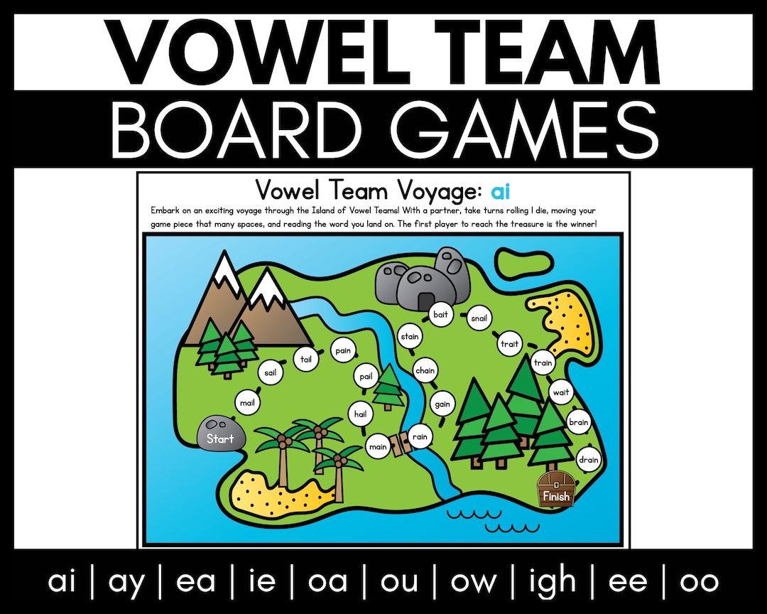 Vowel Teams Games - Vowel Team Voyage - Phonics Literacy Centers ...