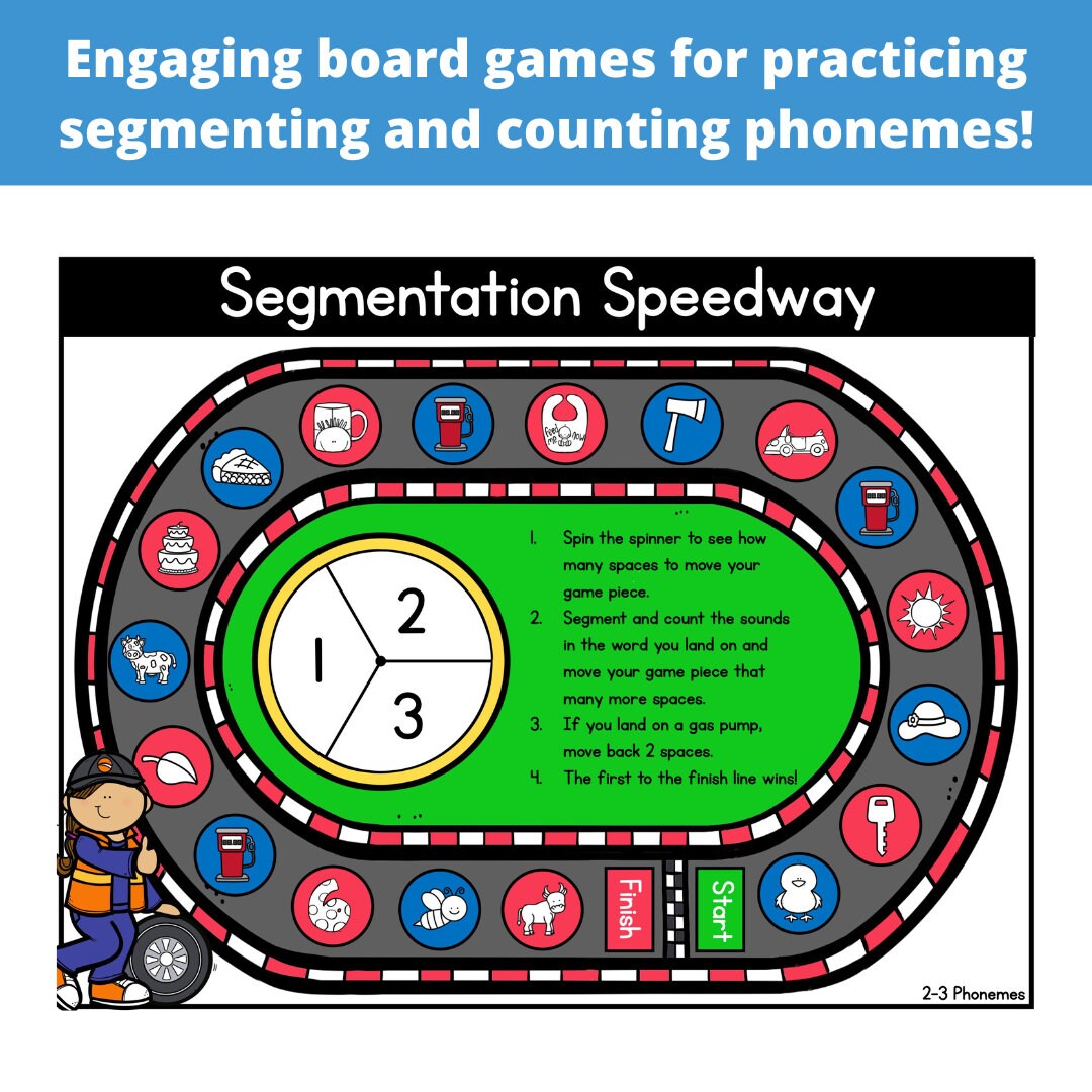 Segmenting Words - Segmentation Board Games for Literacy Centers - SOR - Etsy