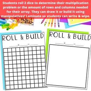 Multiplication Arrays – Roll & Build Math Center Practice - Etsy