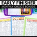 Early Finishers Activities - Monthly Choice Boards for the Entire Year ...