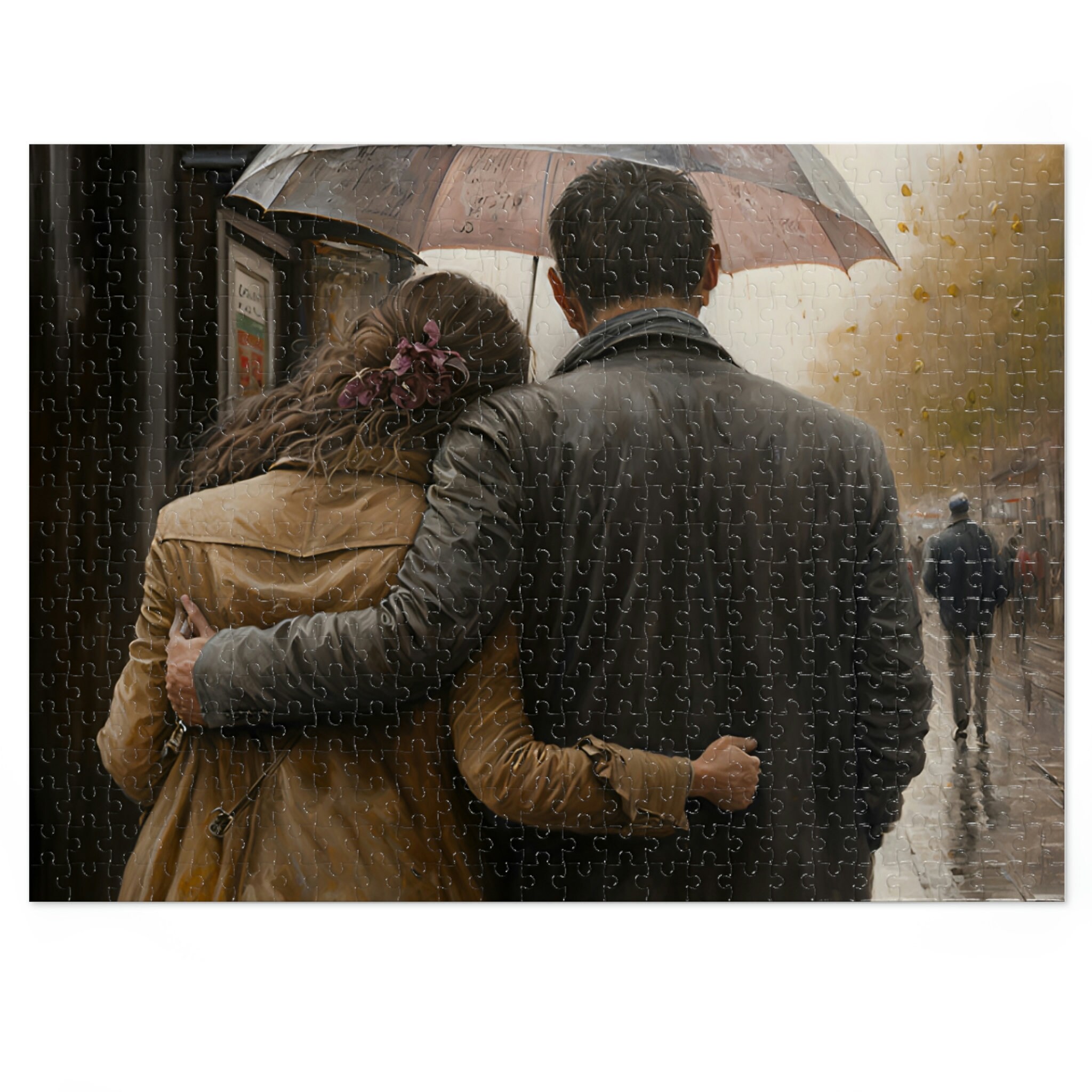 Couples Hugging In Rain