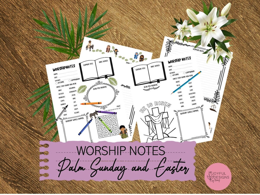 Palm Sunday/easter Worship Notes BUNDLE - Etsy