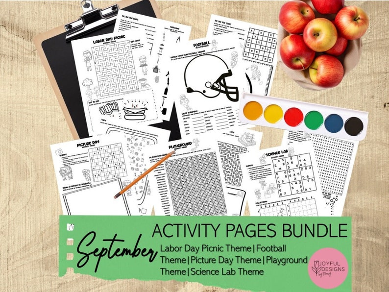 September Activity Pages Bundle - Etsy