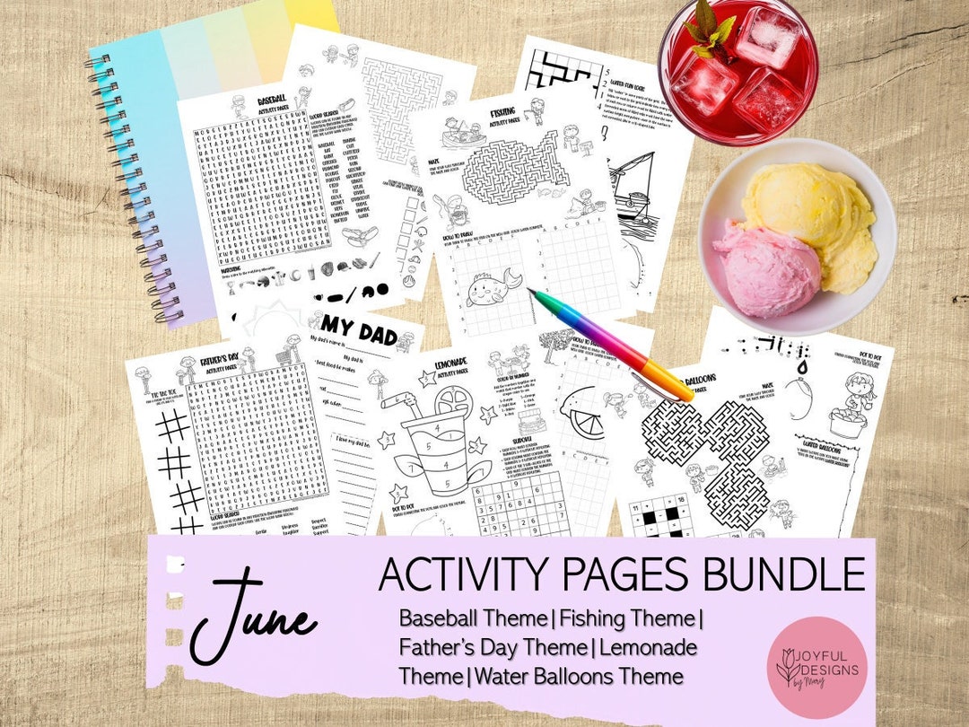 June Activity Pages BUNDLE - Etsy