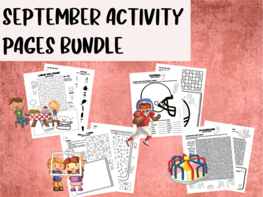 September Activity Pages Bundle - Etsy