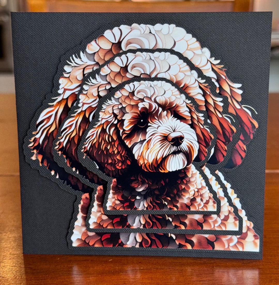 Card Dog Card 3D Card Stained Glass Design With Blank Inside - Etsy