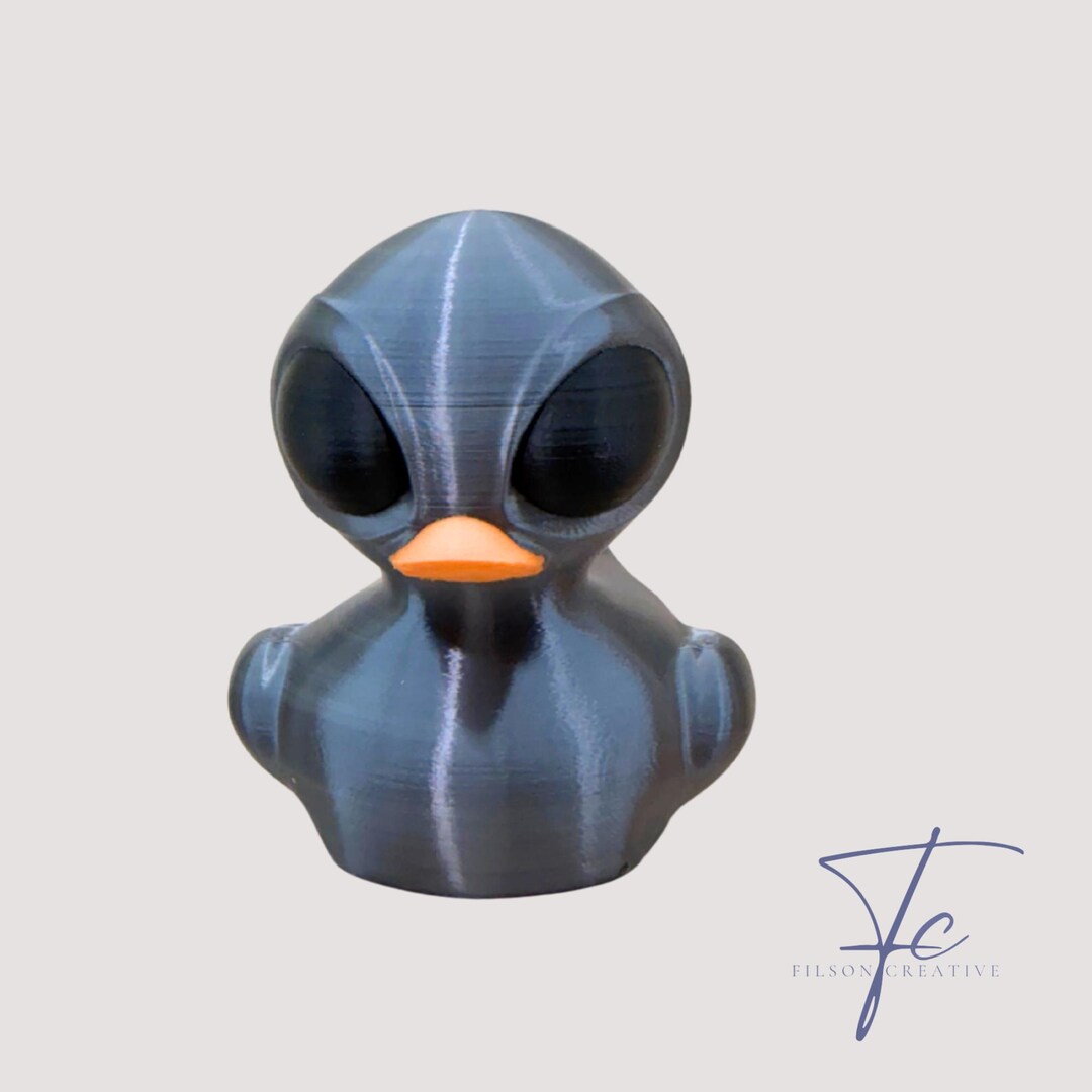 Silver Gray Alien Duck: 3D Printed Duck - 2.5 Inches - Etsy