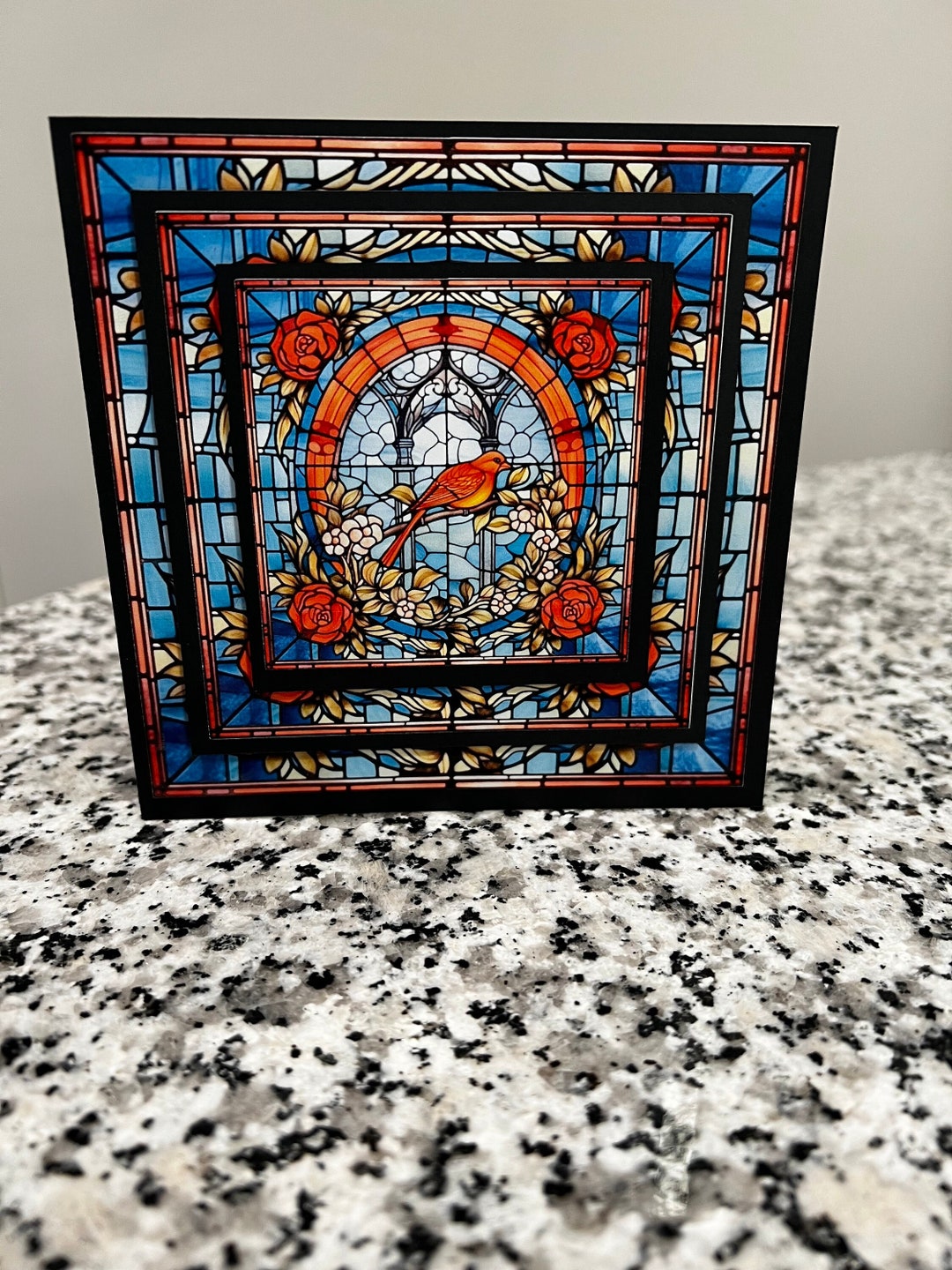 3D Card Red Cardinal Blank Inside All Occasions Card Friendship Card ...