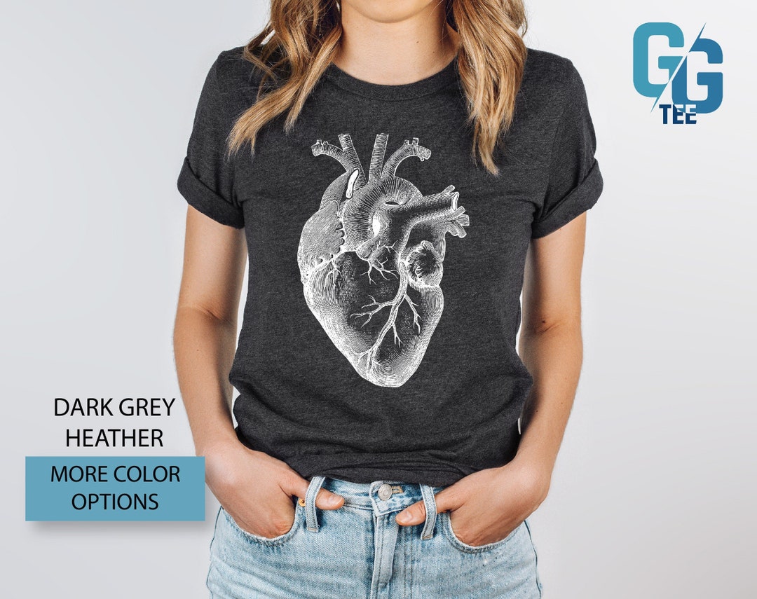 Cardiac Nurse Shirt Cardiac Icu Nurse Shirts Heart Anatomy Tshirt ...