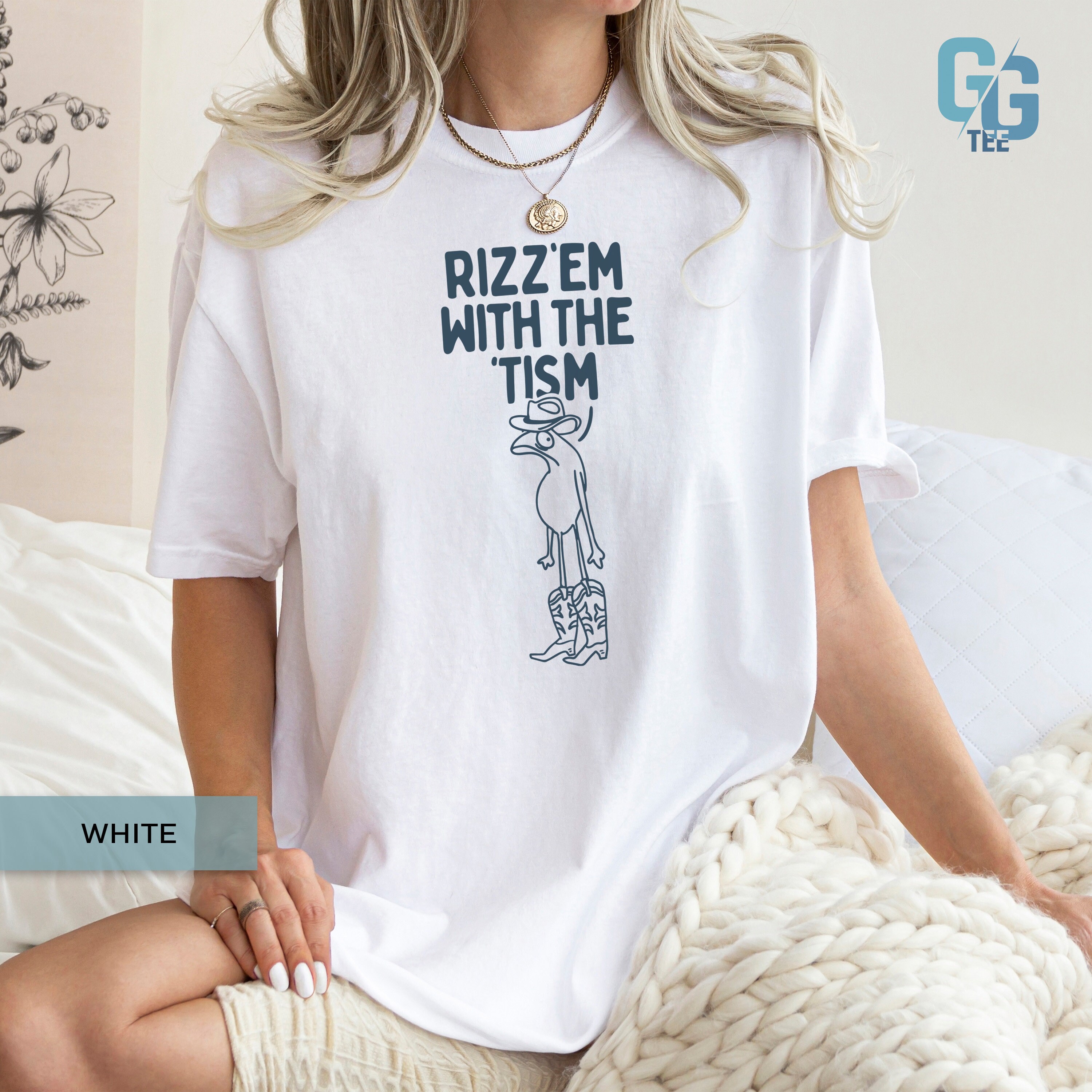 Meme Shirt Rizz Em With the Tism Funny Rizz Silly T Shirt Vintage Tee ...