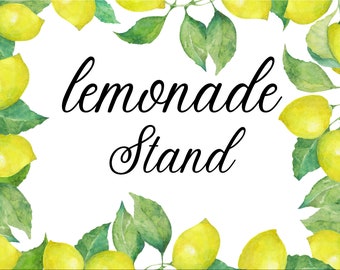 Lemonade Stand Poster & Pricing Sign Bundle, Editable Template, Summer Kids Lemonade Sale, Booth ...