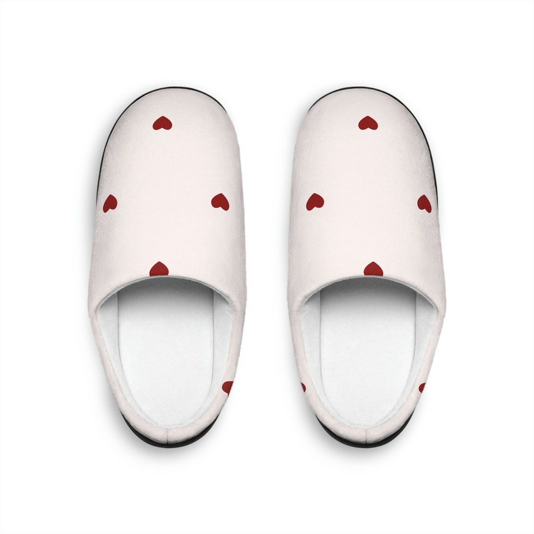 Hearts Slippers Red Hearts Aesthetic Little Red Hearts Pattern ...