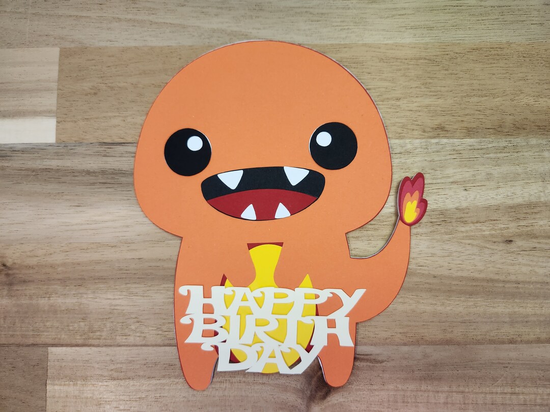 Pokemon Birthday Card Charmander - Etsy