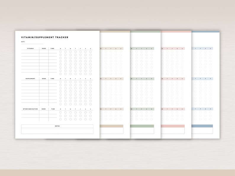 Supplement and Vitamin Tracker Printable, Supplement List, Daily ...