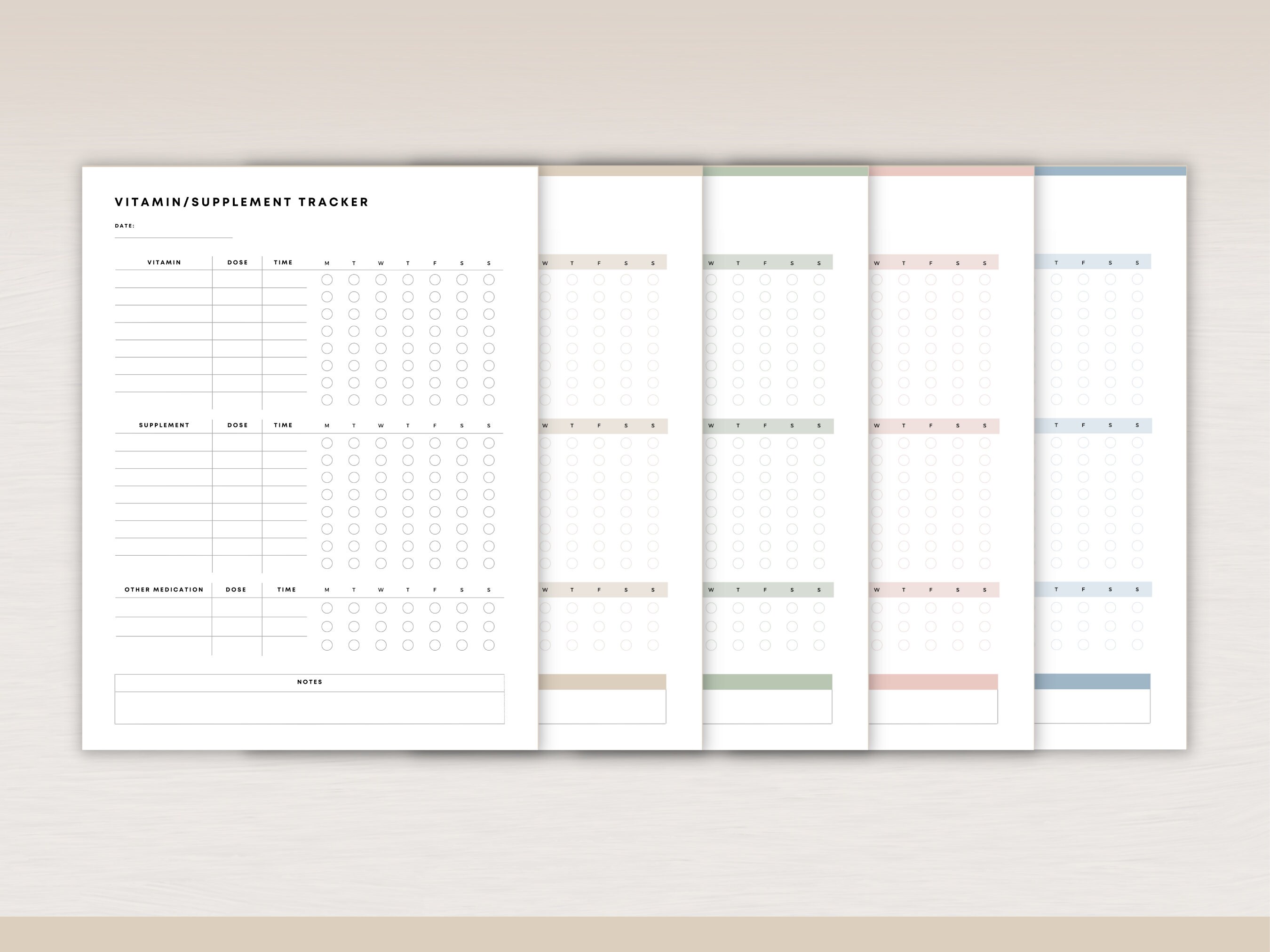 Supplement and Vitamin Tracker Printable, Supplement List, Daily ...