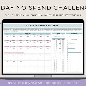 30 Day No Spend Challenge Spreadsheet for Google Sheets Money - Etsy