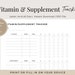 Supplement and Vitamin Tracker Printable, Supplement List, Daily ...